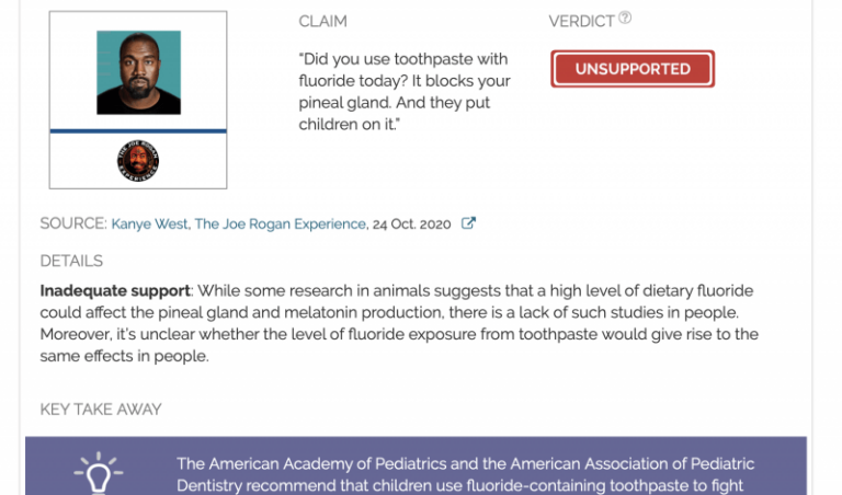Insufficient evidence to support Kanye West’s claim that fluoride in ...