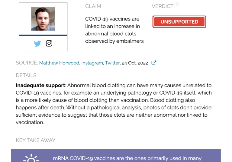 Photos of blood clots removed during embalming don’t show any link with ...