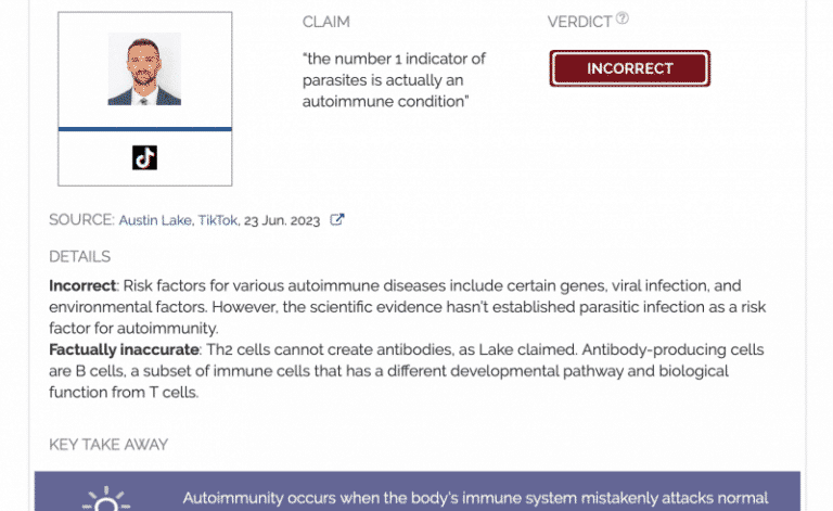 No scientific evidence indicates that parasites are the key cause of ...