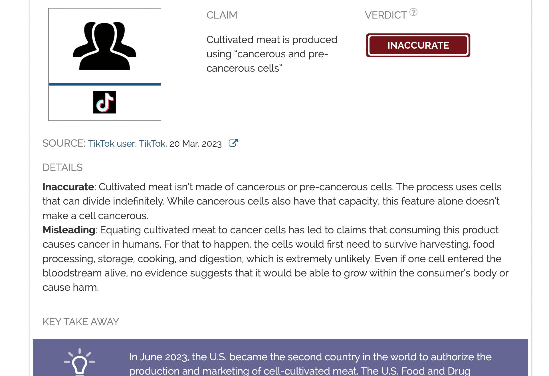 Lab grown Meat Isn t Made Of Cancerous Cells Science Feedback Lab grown Meat Isn t Made Of Cancerous Cells Science Feedback