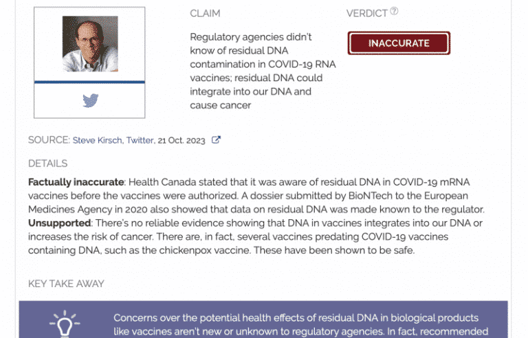 Contrary to viral claim, regulatory agencies knew of residual DNA in ...