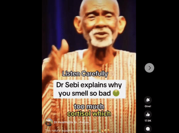 Viral claim using Dr. Sebi image misleads on the effects of cortisol in ...