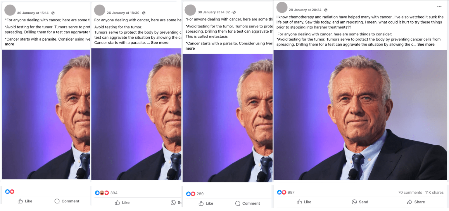 Viral copypasta posts mislead about cancer causes and testing, promote ...