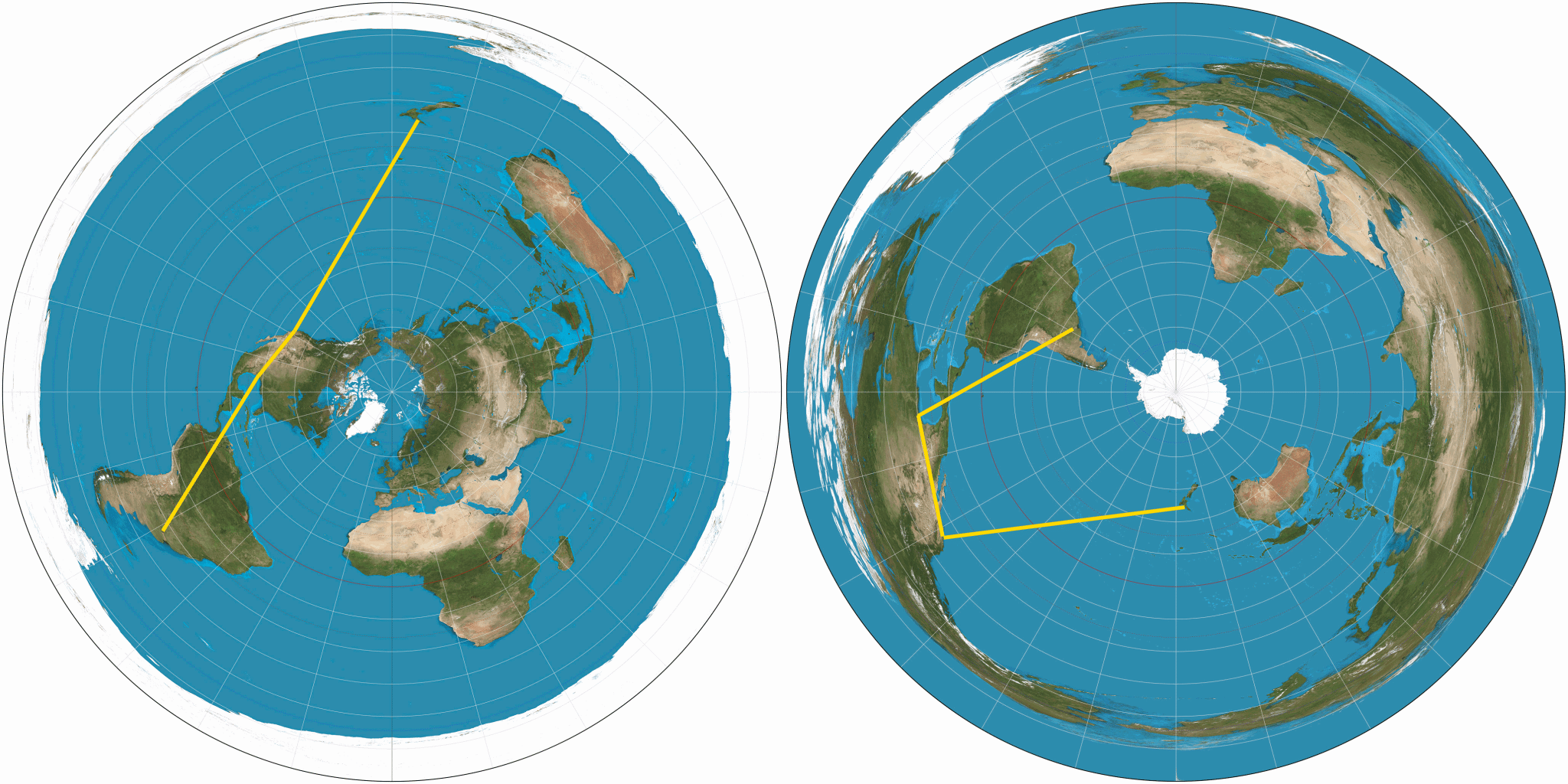 Flight paths are not evidence for a flat Earth